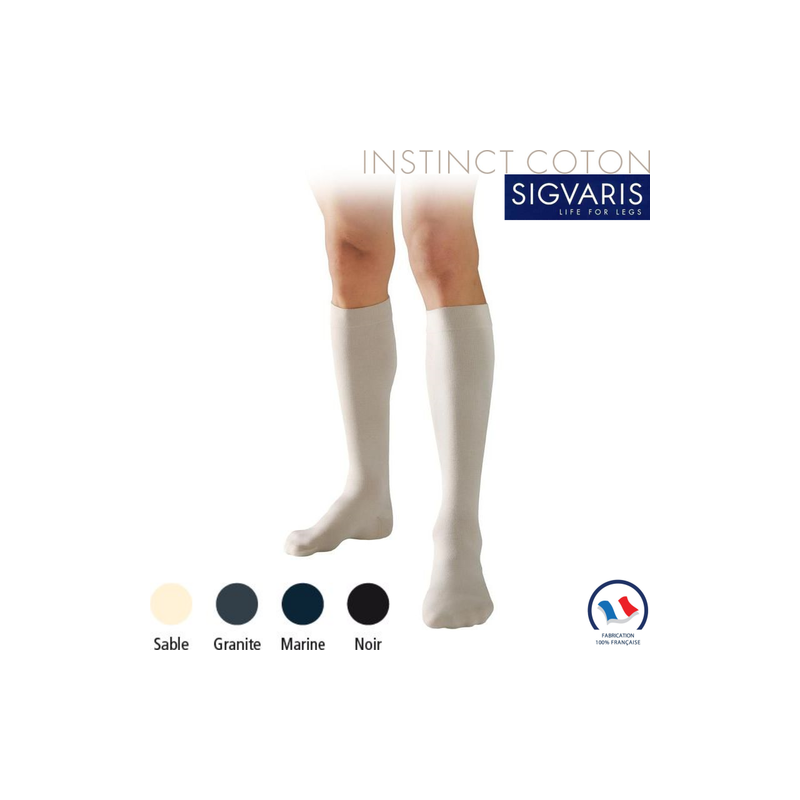 Chaussettes de contention Homme Sigvaris Essentiel Coton Classe 2