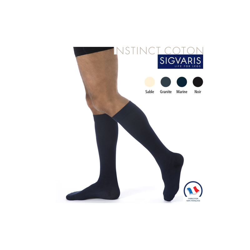 Chaussettes de contention Homme Sigvaris Essentiel Coton Classe 2